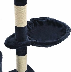 Škrabadlo pro kočky se sisalovými sloupky 138 cm tmavě modré 170582