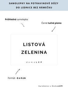 LISTOVÁ ZELENINA - Samolepka na dózy do lednice, 6 x 4 cm