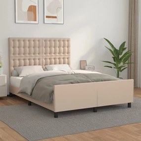 Rám postele s čelem cappuccino 140x200 cm umělá kůže 3125578