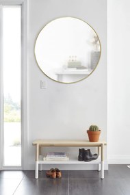 Umbra, Kulaté zrcadlo s mosazným rámem Hubba Mirror 87 cm | zlaté
