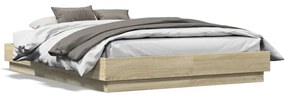 Rám postele dub sonoma 135 x 190 cm kompozitní dřevo,  3209879