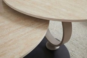 Designový konferenční stolek Danyale 80-134 cm travertin / šampaňský