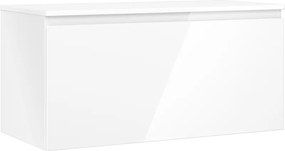 Mexen Orio, koupelnová skříňka 100 cm s horní částí, 1 zásuvka, bílá lesklá, 91A10-10047-1-BFC00