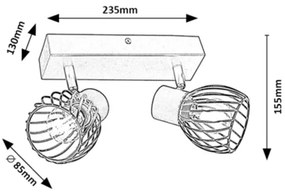 Rabalux 73002 - Bodové svítidlo ABERAMA 2xE14/10W/230V