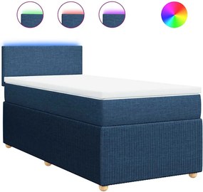 Box spring postel s matrací modrá 100 x 200 cm textil 3289666