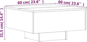 vidaXL Konferenční stolek 60 x 60 x 31,5 cm dřevotříska [806889] Barva: hnědý dub