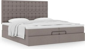Osmanský rám postele s matracíes taupe 200x200cm textil 3313352