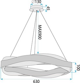Toolight Toolight, LED stropní svítidlo APP1802-CP, zlatá matná, OSW-04060