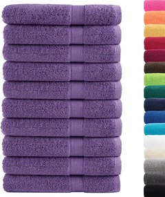 Premium ručníky SOLUND 10 ks fialové 100 x 200 cm 600 g/m² 137367