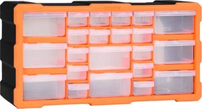 Organizéry s 12 zásuvkami 2 ks 26,5 x 16 x 26 cm oranžová a černá 22 zásu