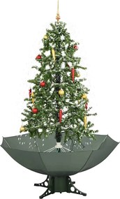 Sněžící vánoční stromeček s deštníkovým stojanem zelený 170 cm 284335