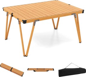Costway Kempingový stůl s voděodolnou deskou a taškou, hnědý