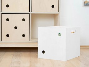 Benlemi Dřevěný úložný box DICE s čísly ve stylu hrací kostky Zvolte barvu: Bílá, Varianta: Dvojka