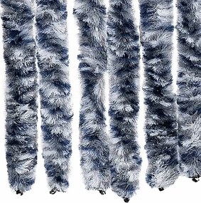 Závěs proti hmyzu modrý, bílý a stříbrný 100 x 220 cm Chenille 284275