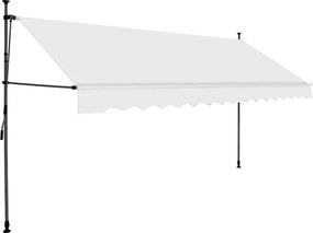 Ručně zatahovací markýza s LED světlem 400 cm krémová 145875