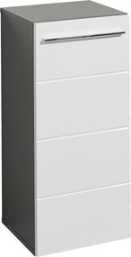 XXXLutz SPODNÍ SKŘÍŇKA, vysoce lesklá bílá, antracitová, 34/72/31 cm Xora - Koupelnové série - 001279018905