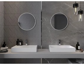 Mexen Loft, kulaté koupelnové zrcadlo 40 cm, barva rámu bílá, 9850-040-040-000-20
