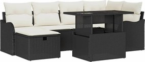 Sada zahradních pohovek 7 ks Černá polyratan 3361046