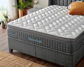 Čalouněná postel DREAM MODE s matrací - světle šedá 90 × 200 cm