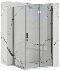 Rea Molier, sprchová kabina 90(dveře) x 90(stěna) x 190 cm, 6mm čiré sklo, chromový profil, KPL-K0539