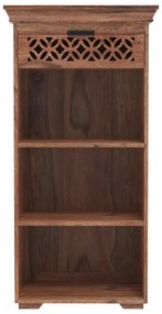 Indický nábytek - Knihovna Mira 60x120x45 z indického masivu palisandr Světle medová
