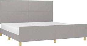 Rám postele bez matrace světle šedý 200 x 200 cm textil 3124919