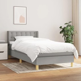 Box spring postel s matrací světle šedá 80 x 200 cm textil 3130545
