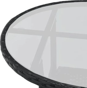 Juskys Balkónový set Bayamo - černý + šedé podušky