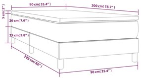 Box spring postel s matrací světle šedá 90x200 cm samet