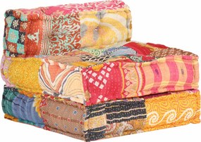 Modulární pouf patchwork textil 287702