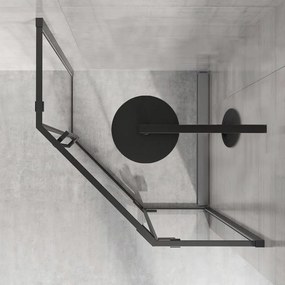 Pětiúhelníkový sprchový kout REA DIAMOND 90x90 cm, černý matný/transparent - bez vaničky