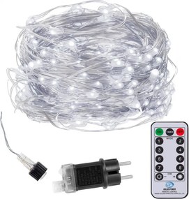 LED řetěz Nano - 48m, 480LED, 8 funkcí, ovladač, IP44, studená bílá