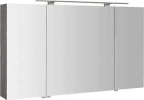 Sapho Mirró - Zrcadlová skříňka s LED osvětlením 120x70x16 cm, 3x dvířka, dub stříbrný MC121-0011