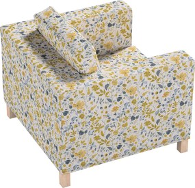 Potah na křesko IKEA Karlanda, krátký barva žlutá látka pletený vzor, vzorované