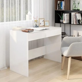 Psací stůl bílý s vysokým leskem 101 x 50 x 76,5 cm dřevotříska - Default Title