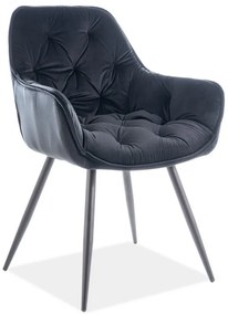Jídelní čalouněná židle CHEERS velvet černá/černá