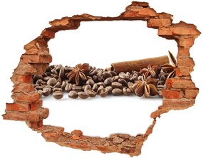 Wallmuralia Samolepící nálepka Zrnka kávy skořice 90x70 cm