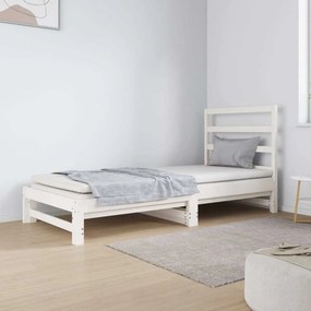 vidaXL Výsuvná postel 2x (90 x 190) cm masivní borovice [3124749] Barva: Bílá