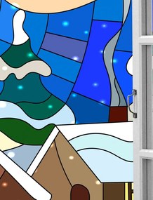 Malvis ® Obraz okno zimní vitráž Velikost (šířka x výška): 120x80 cm