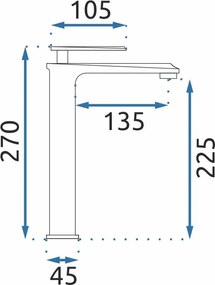 Rea Romano - Vysoká umyvadlová baterie, retro-černá, REA-B9902
