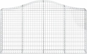 vidaXL Klenuté gabionové koše 7 ks 200x30x100/120cm pozinkované železo [3145435]