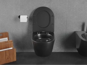 Mexen Lena WC mísa Rimless Tornado se sedátkem soft close slim, duroplast, černý mat - 30221085T