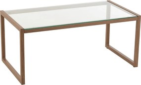 Konferenční stolek NATURELE se skleněnou deskou 90x50 cm, tmavě hnědý
