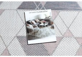 Dywany Luszczow Kusový koberec SISAL SION Geometrický, Trojúhelníky 3006 ecru / růžový Rozměr koberce: 140 x 190 cm