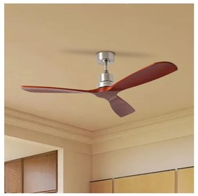 ZEVENTI - Stropní ventilátor LIONI Wi-Fi Tuya chrom/dub + DO ZEV021
