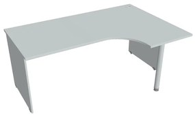 Stůl ergo 180 x 120 cm, levý Hobis Gate GE 1800 60 L Dekor lamino podnože: šedá, Dekor korpusu: šedá, Barva nohy: šedivá