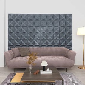 3D nástěnné panely 48 ks 50 x 50 cm origami šedé 12 m²,  150922
