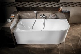 Aqualine Aqualine, TIBERA L rohová stojící vana 170x80cm, bílá, E1026