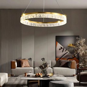 Toolight Toolight, LED závěsné osvětlení 80cm, 50W, 3000K, LHJ047-CP, zlatá lesklá, OSW-50022