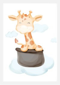Plakát zvířátka žirafka - Obraz, Plakát Velikost: A3 - 29,7x42 cm, Volba rámu: s bílým rámem